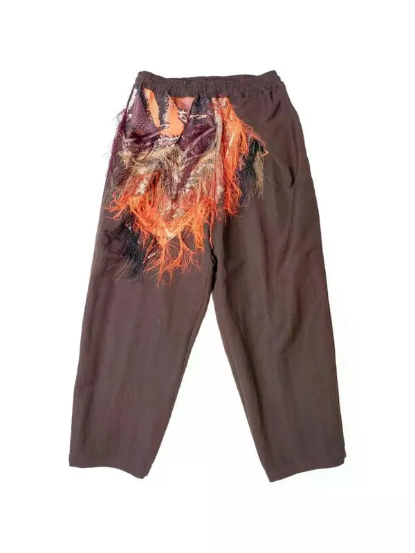 YOSHIOKUBO Malhia Kent Fringe-jacquard Trousers - Brown
