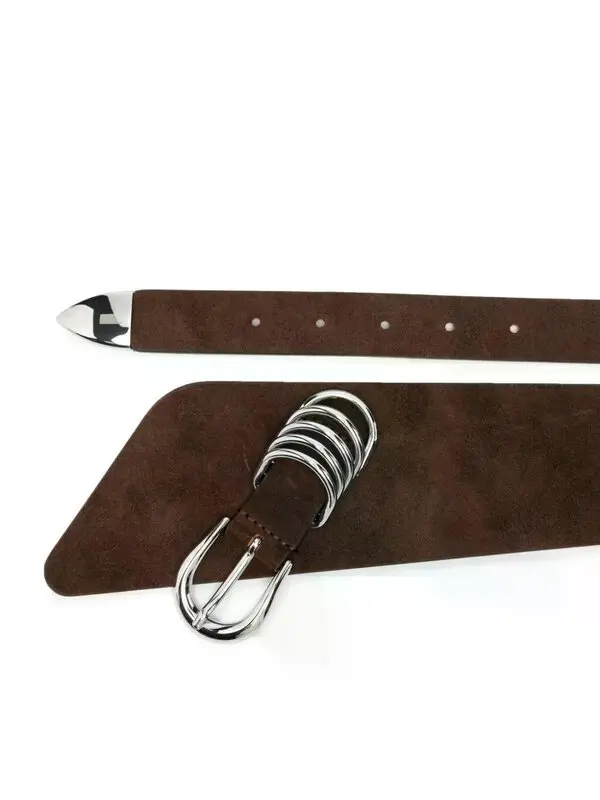DEHANCHE Alcott Suede Belt With Silver-tone Hardware - Brown