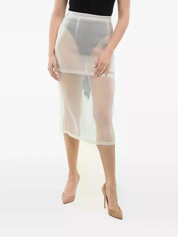 SUPER BLOND Silk Midi Skirt - Neutrals