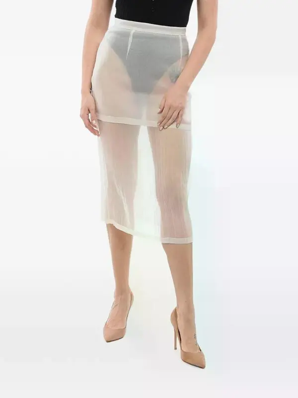 SUPER BLOND Silk Midi Skirt - Neutrals