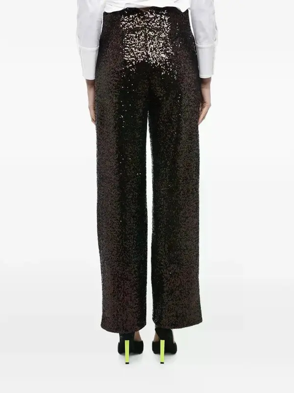IN THE MOOD FOR LOVE Clyde Sequin-embellished Wide-leg Trousers - Brown