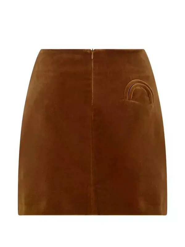 BLAZÉ MILANO Coci Velvet Smiley Mini Skirt - Brown