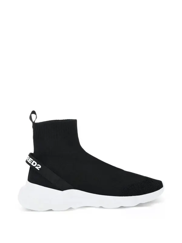 Dsquared2 Logo Detail Sock Sneakers - Black