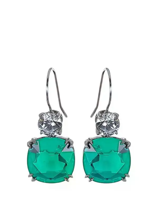 FANTASIA BY DESERIO Emerald Drop Earrings - Green