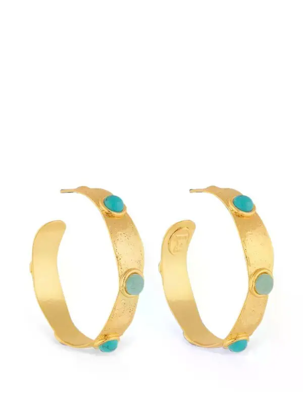 Sylvia Toledano Bianca Turquoise-embellished Hoop Earrings - Gold