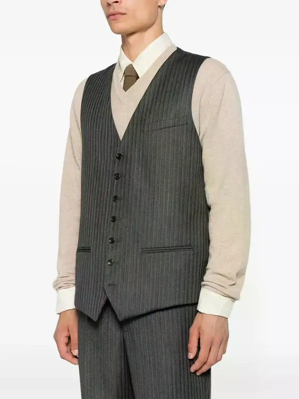 REVERES 1949 Charcoal Pinstripe Gilet