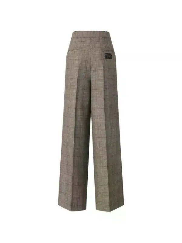 Pinko Plumeria Checked Wide-leg Trousers