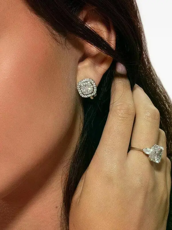 FANTASIA BY DESERIO Double Halo Pavé-set Stone Earrings