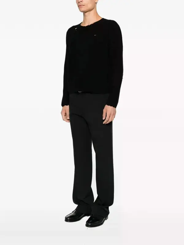 SECOND / LAYER Distressed Sweater - Black
