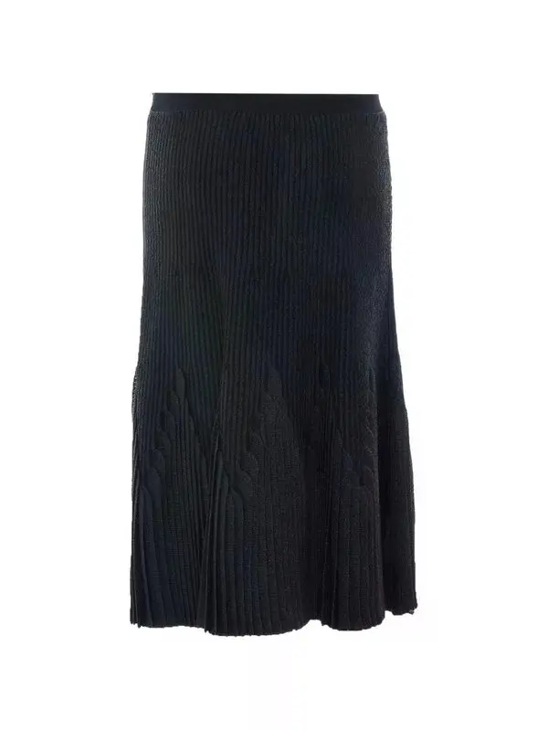 Elisabetta Franchi Pleated Knitted Midi Skirt