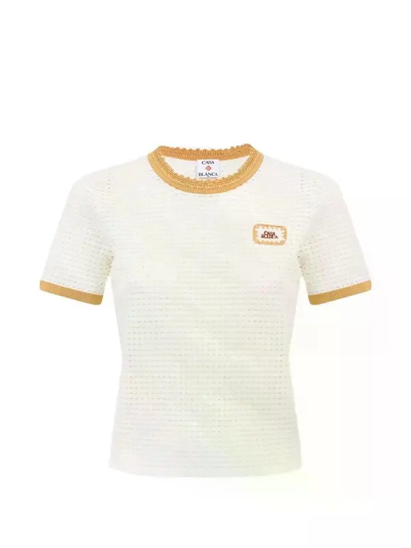 Casablanca Lace-stitch T-shirt - White