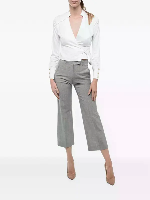 QL2 QUELLEDUE Pressed-crease Cropped Trousers - Grey