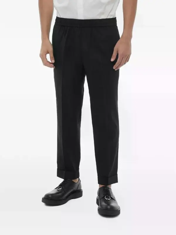 Neil Barrett Elasticated-waistband Slim-fit Trousers - Black