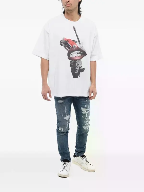 John Richmond Rhinestone-embellished Graphic-print T-shirt
