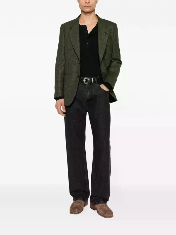 REVERES 1949 Houndstooth-pattern Single-breasted Blazer - Green