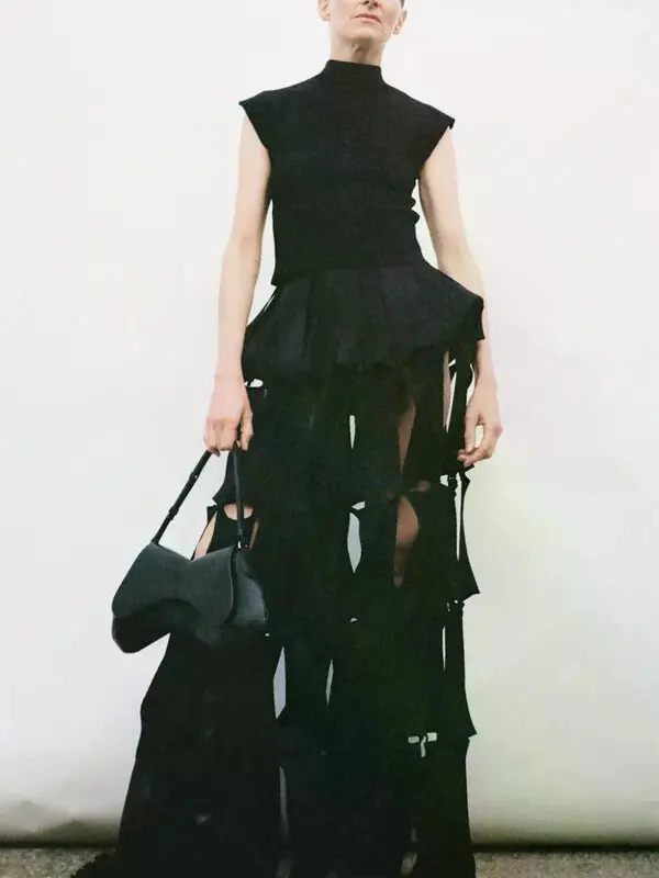 A.W.A.K.E. Mode Knitted High Neck Sleeveless Top