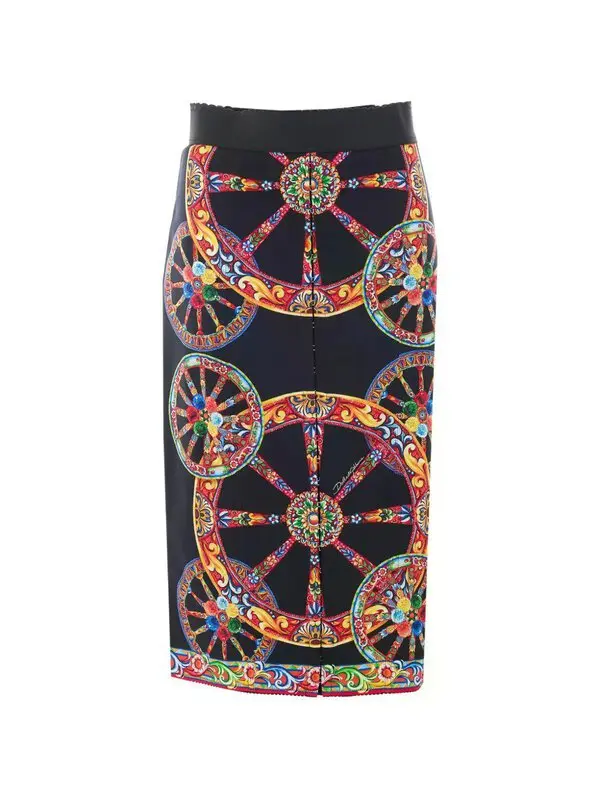Dolce & Gabbana Carretto Print Midi Skirt