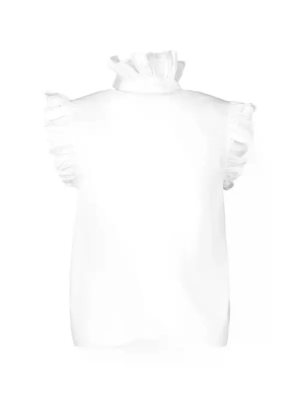 CHRISTY LYNN Marfa Ruffled Sleeveless Blouse - White