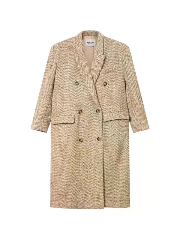 MARANT ETOILE Herringbone-knit Coat - Neutrals