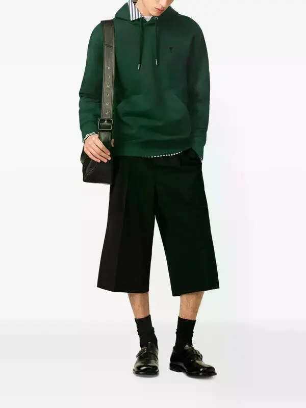 AMI Paris Cotton Hoodie With De Coeur Embroidery