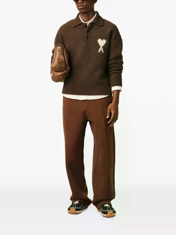 AMI Paris Alpaca Polo With De Coeur