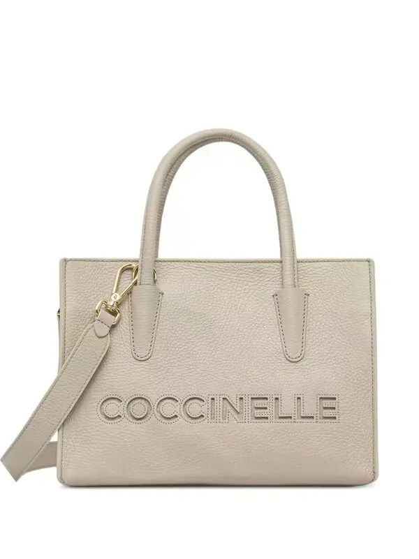 COCCINELLE Small Logo Debossed Tote Bag - Neutrals