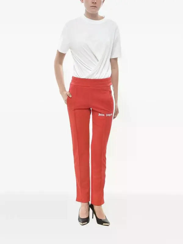 Palm Angels Logo Print Side Stripe Track Pants
