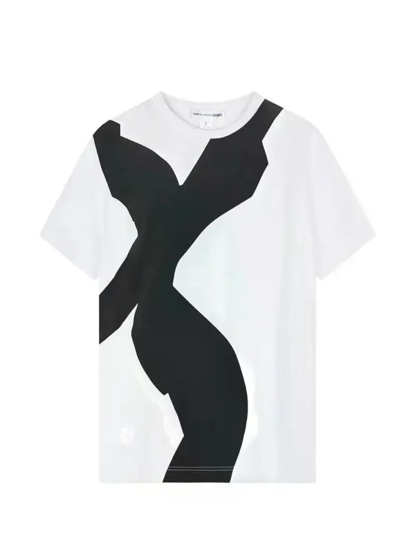 Comme Des Garçons Abstract-print Cotton T-shirt - White
