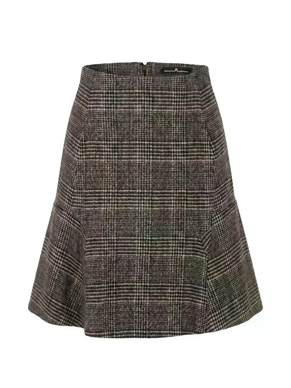 Ermanno Scervino Prince Of Wales-check Wool Mini Skirt - Brown
