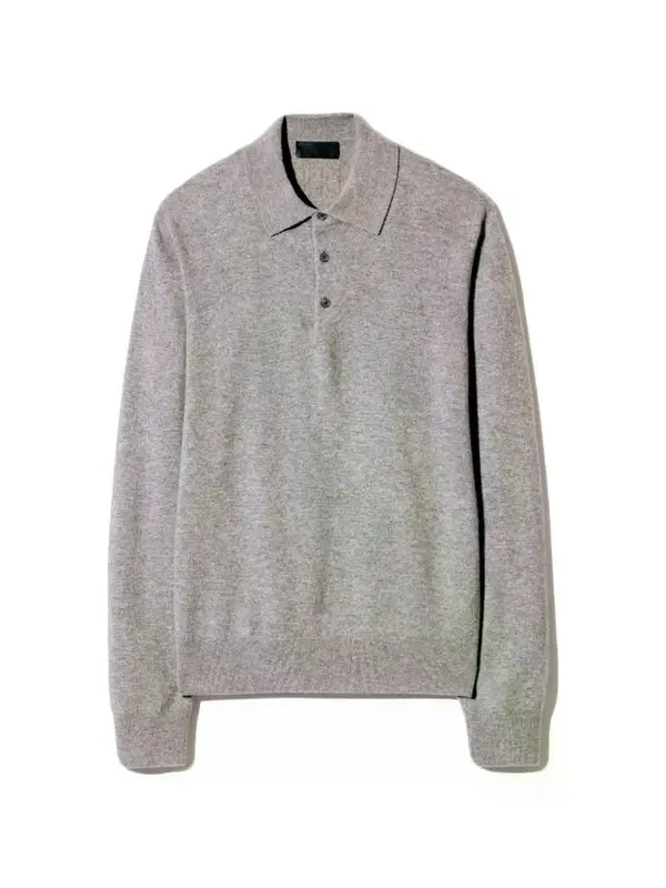 NILI LOTAN Jovan Cashmere Polo Sweater - Grey