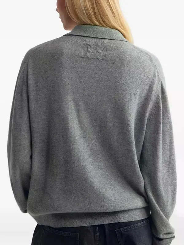 NILI LOTAN Jovan Cashmere Polo Sweater - Grey