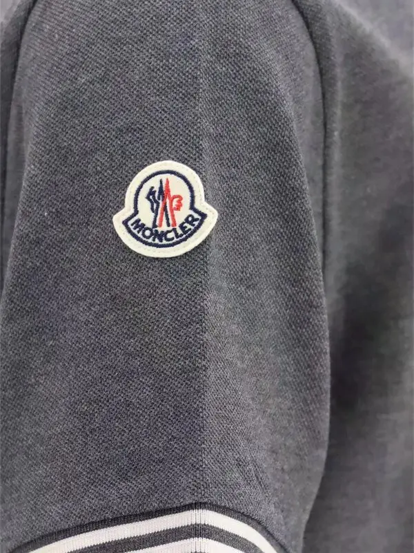 Moncler Stripe-trim Logo-patch Polo Shirt