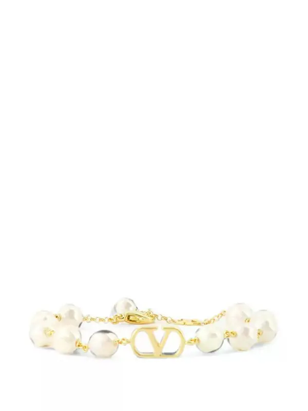 Valentino Garavani Vlogo Signature Pearl-embellished Bracelets - Gold