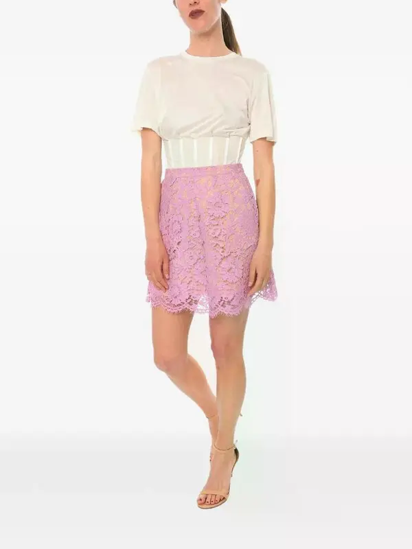 SUPER BLOND Lace-overlay Mini A-line Skirt
