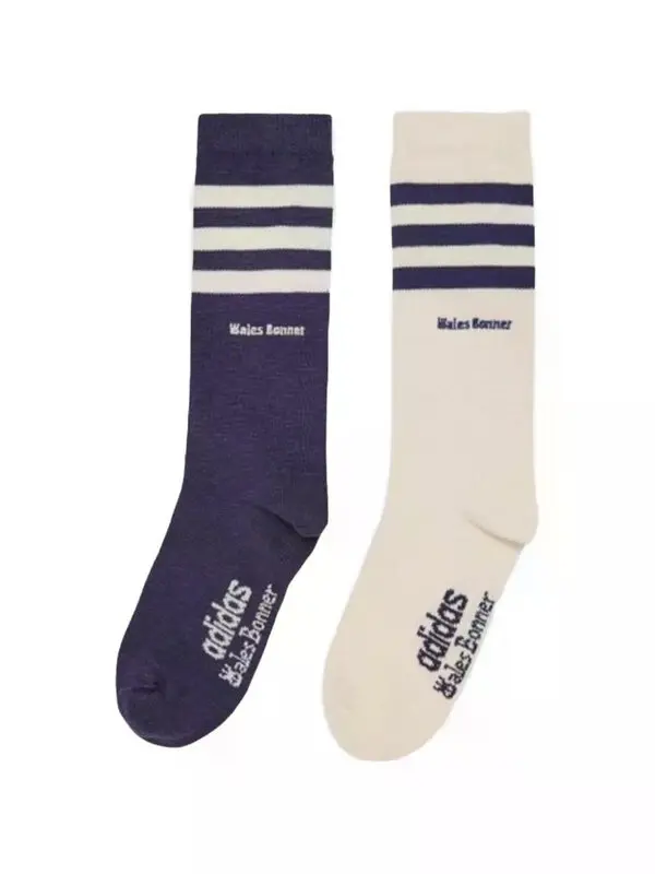 Adidas X Wales Bonner Logo-embroidered Socks - Blue