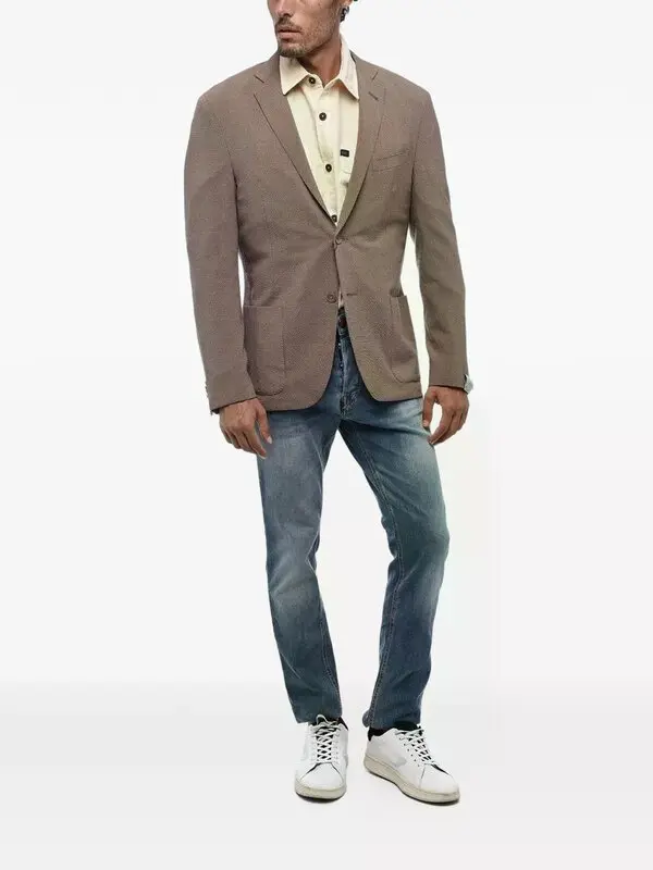 Corneliani Hopsack-weave Half-lined Blazer - Brown