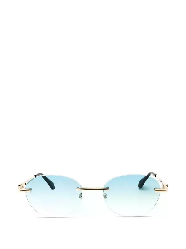 Palm Angels Oval Rimless Sunglasses - Gold