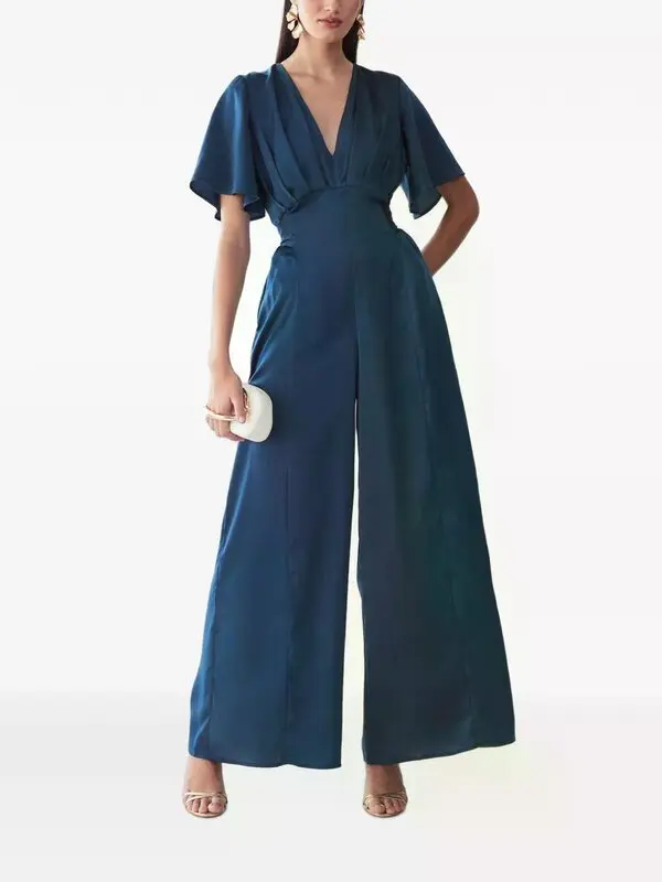 WILLA Fabian V-neck Jumpsuit - Blue