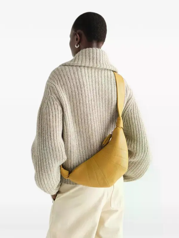 LEMAIRE Small Croissant Bag In Grained Goat Leather - Neutrals