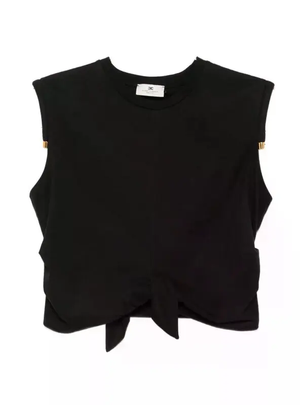 Elisabetta Franchi Knot-detail Sleeveless T-shirt - Black