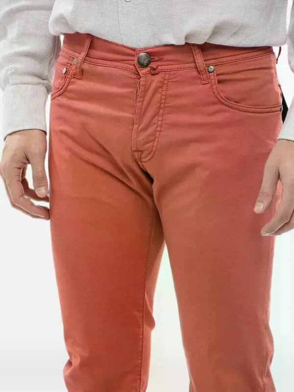 Corneliani Tone-on-tone Embroidered Jeans - Orange