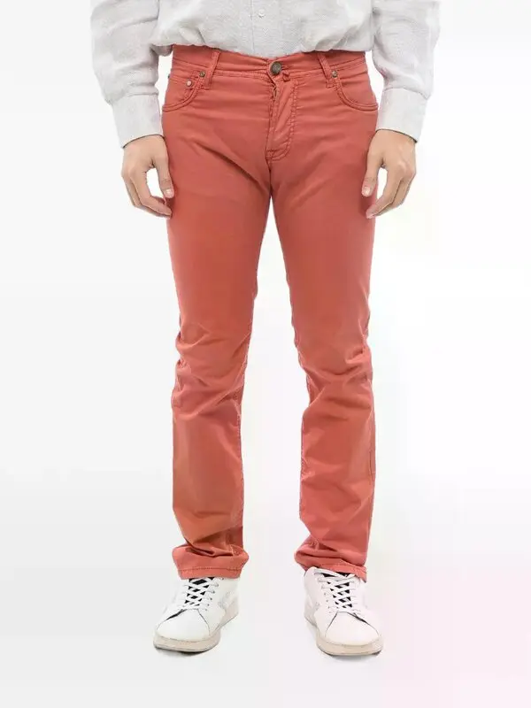 Corneliani Tone-on-tone Embroidered Jeans - Orange