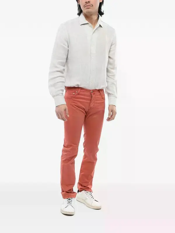 Corneliani Tone-on-tone Embroidered Jeans - Orange