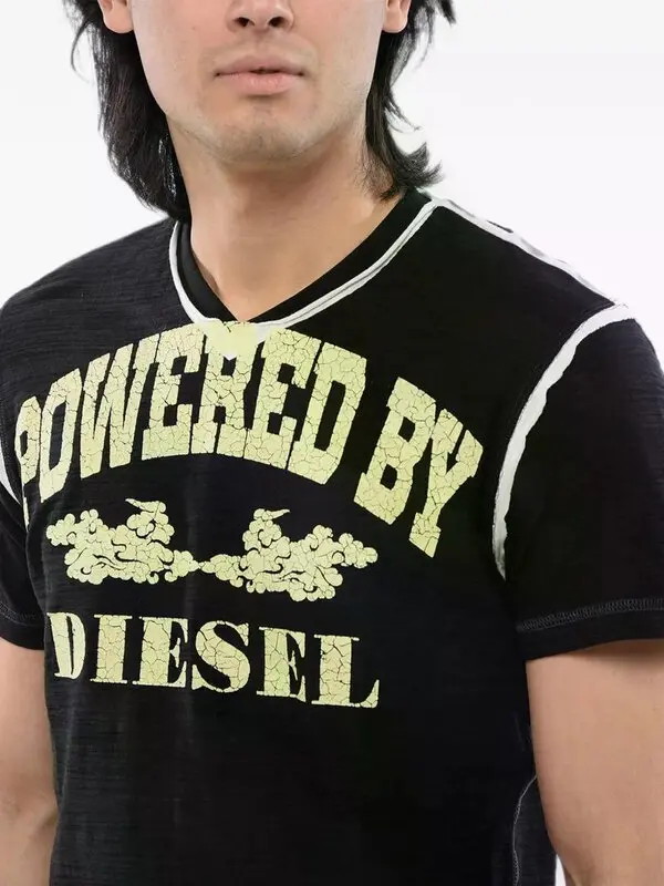 DIESEL® Logo-print Slub-cotton T-shirt