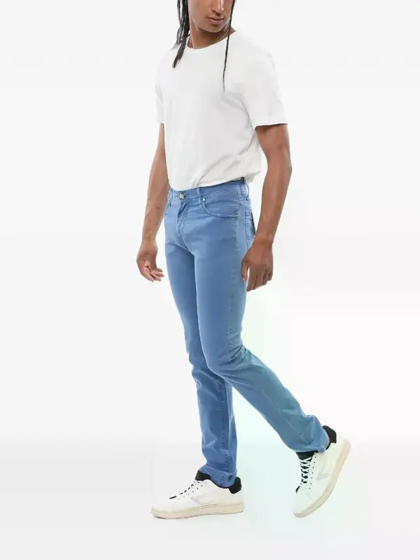 Corneliani Embroidered Cotton Jeans