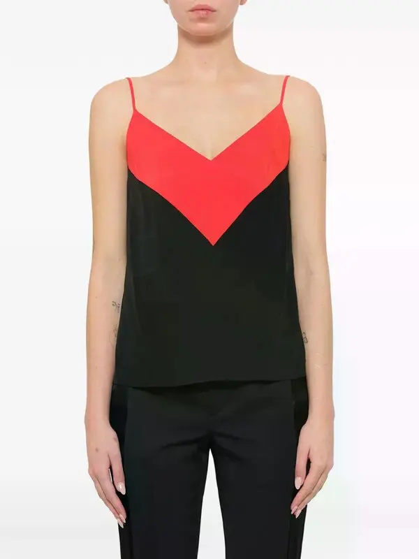 LANVIN Colour-block Silk Top - Black