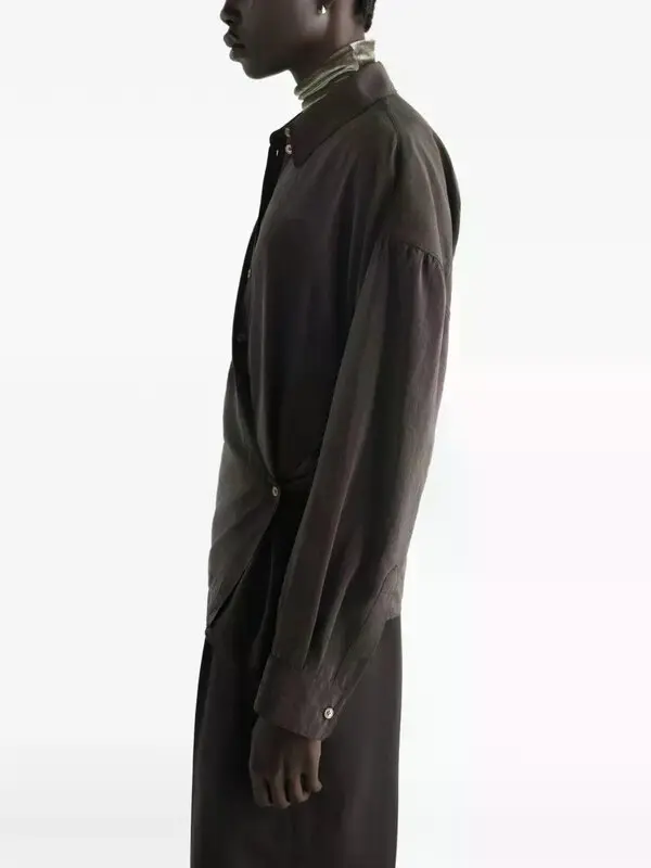 LEMAIRE Wrap-style Long-sleeve Shirt - Brown
