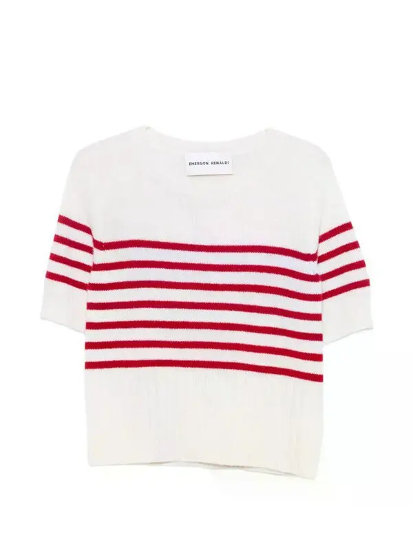 EMERSON RENALDI Striped Short-sleeve T-shirt - Neutrals