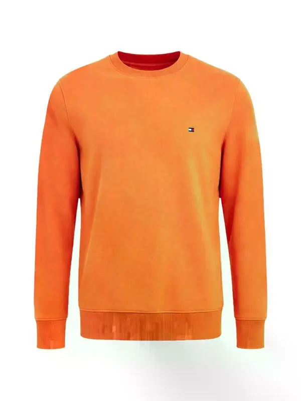 Tommy Hilfiger Logo-embroidered Cotton Sweater - Orange