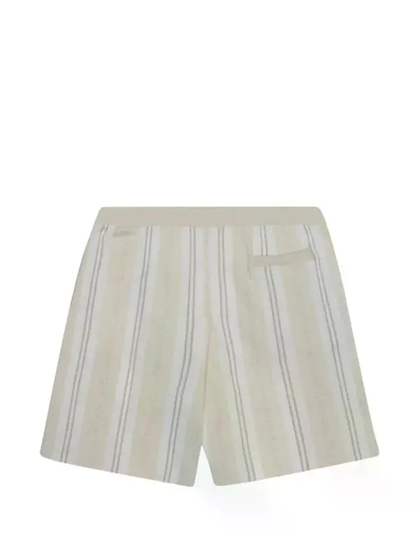 PATTA Pointelle-knit Striped Shorts - Neutrals